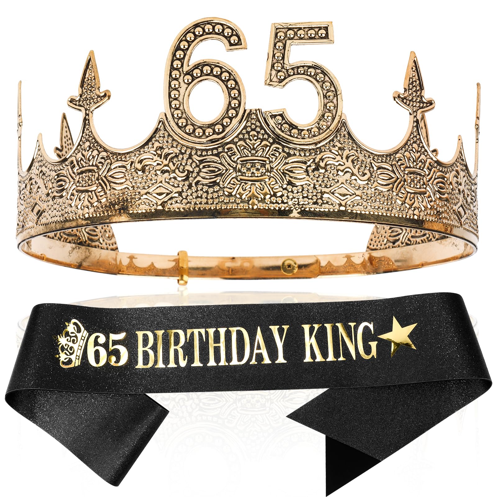 Snapklik.com : TOBATOBA 65th Birthday King Crown & Sash Set