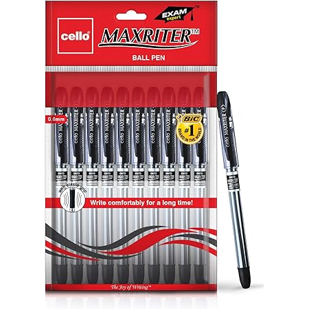 Cello Maxriter Ball Pen Set - Pack of 10 (Black) : Amazon.co.uk ...