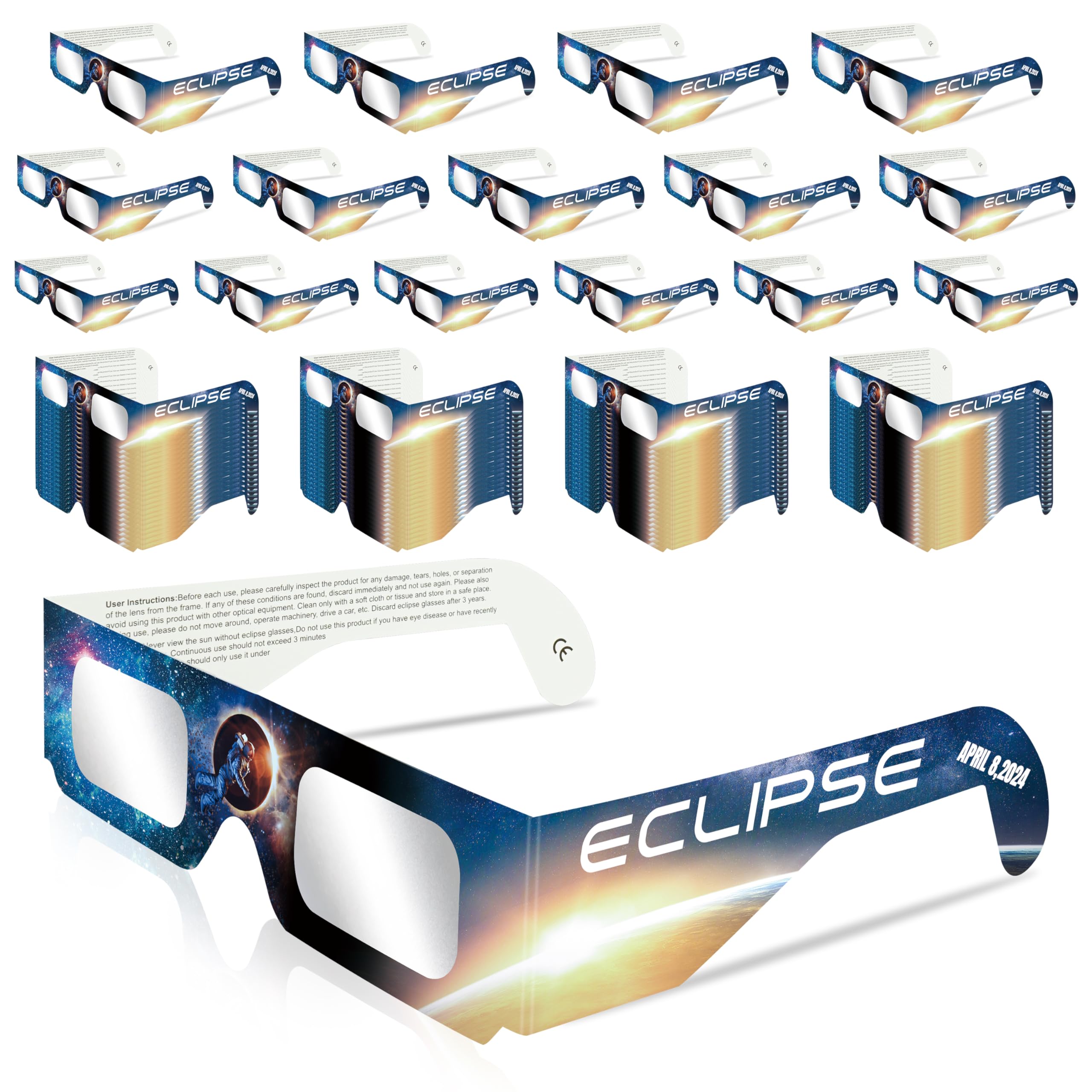 Snapklik.com : Keyaluo Solar Eclipse Glasses AAS Approved 2024,100 Pack ...