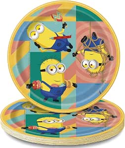 Amazon.com: Multicolor Despicable Me Round Paper Dessert Plates - 7 ...