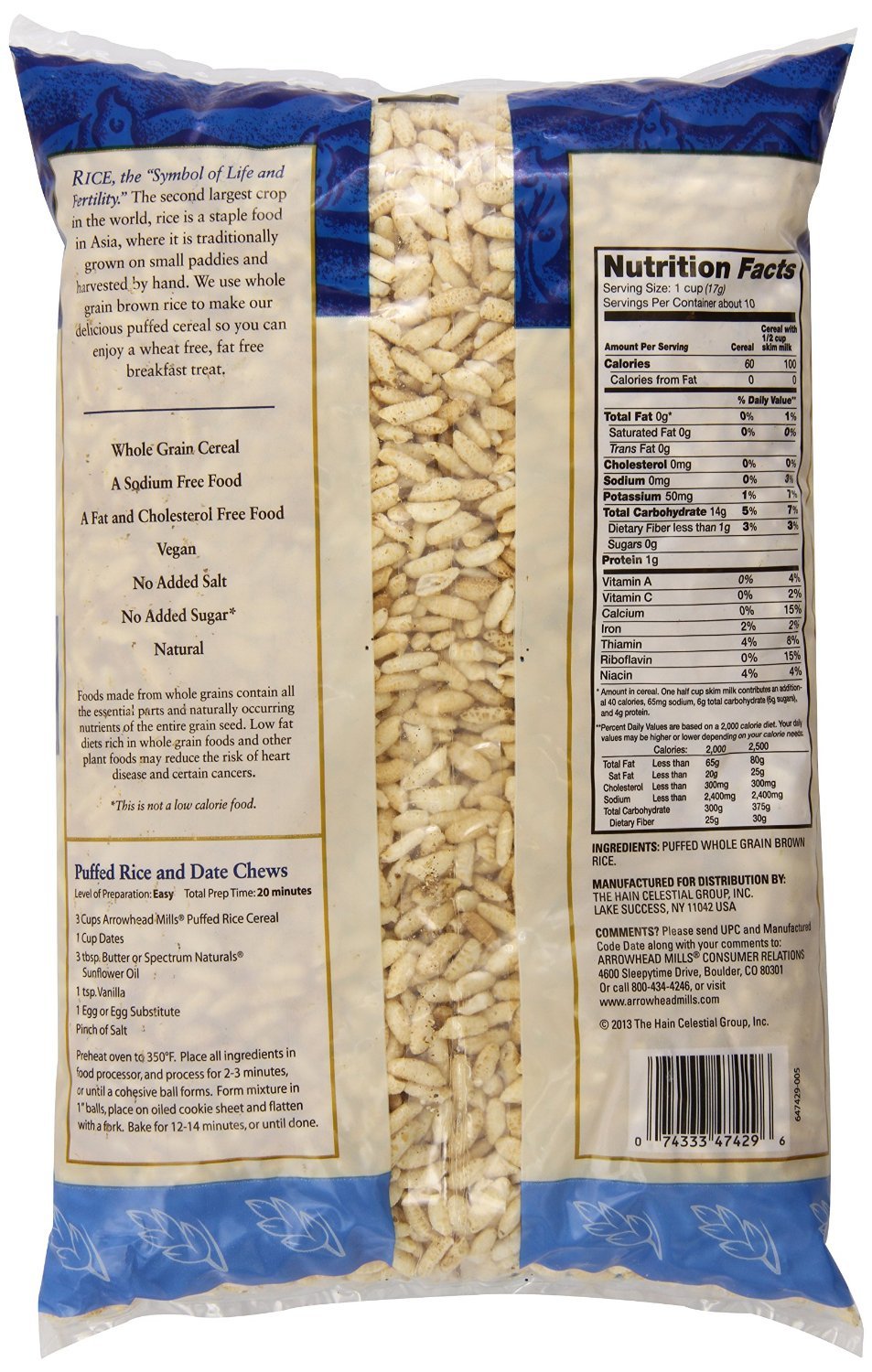 Golden Puffed Rice Cereal