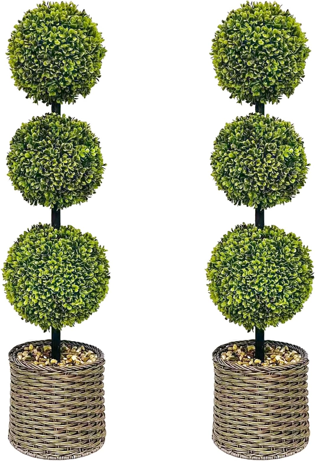 Amazon.com - JoyHome 2 Pack Artificial Topiary Trees, 3ft Faux Boxwood ...