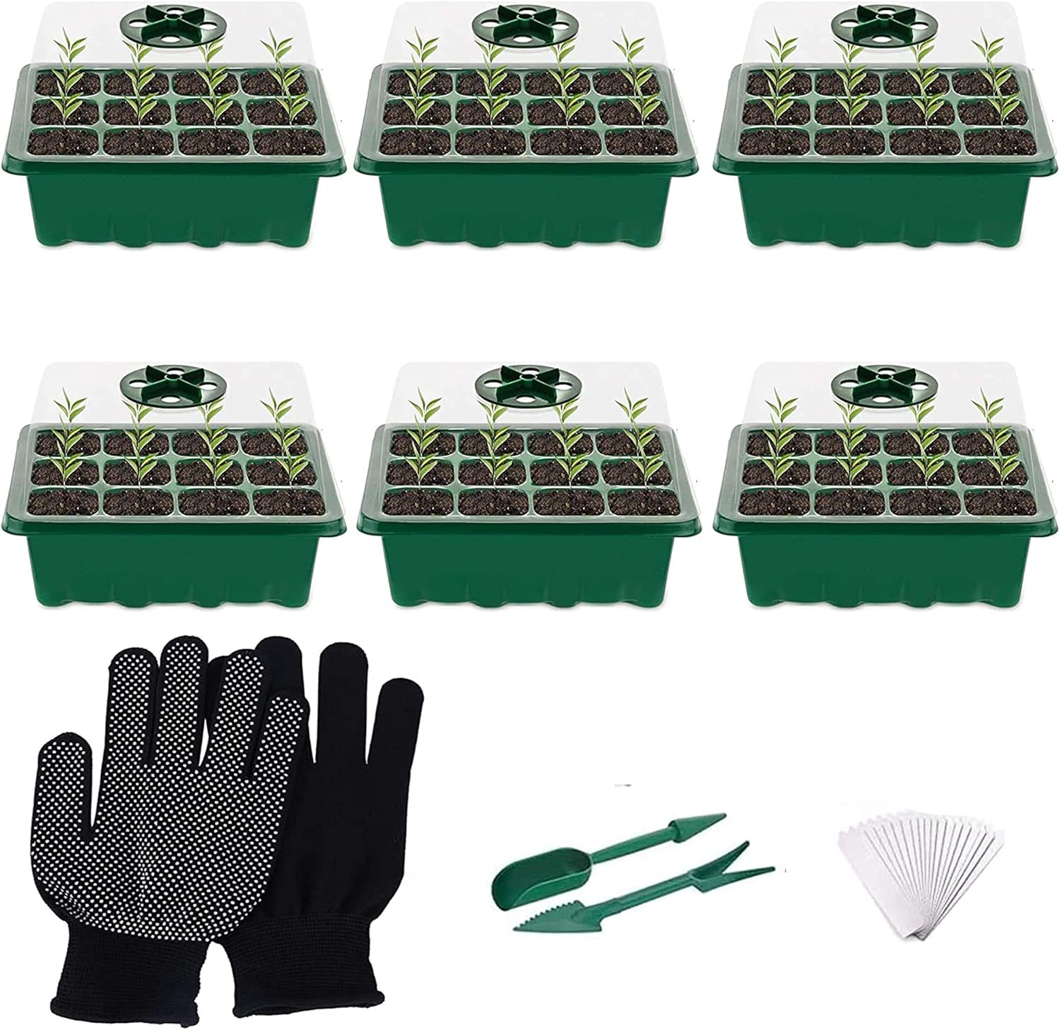 VDYXEW Seed Tray, Seedling Tray (12 Cells per Tray) with Humidity ...