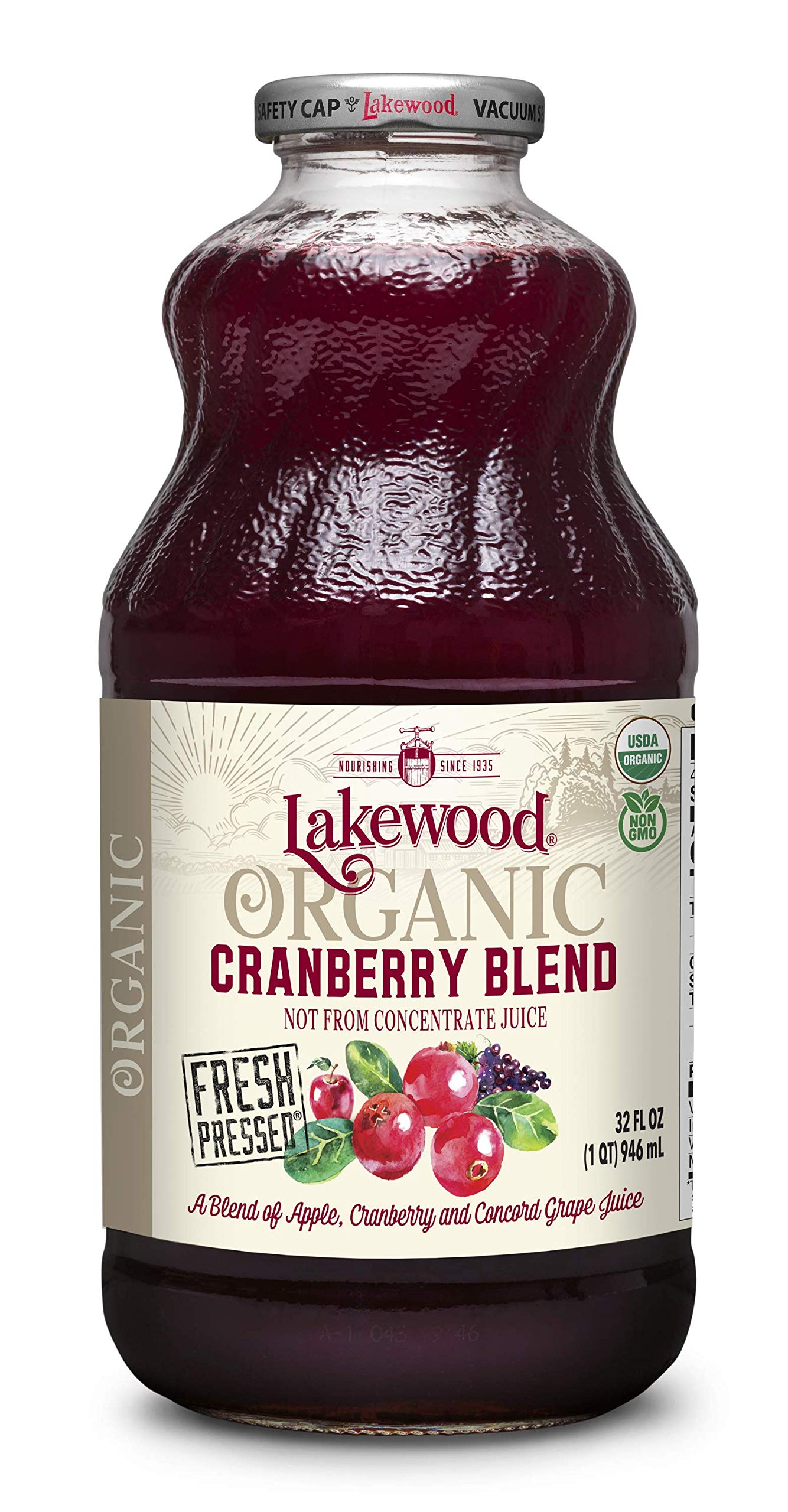 Amazon.com : Lakewood Organic Cranberry Juice Blend, 32-Ounce Bottles ...
