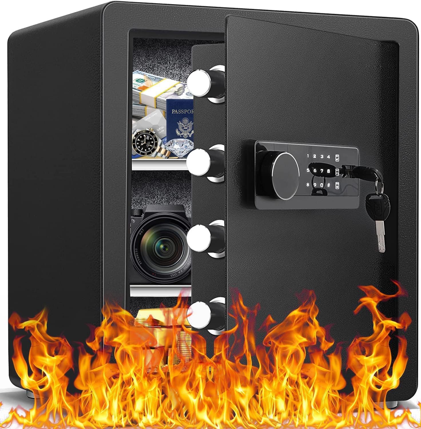 Fire Proof Safes For Home Use OME- 2.0 Cub Safe Box, Home Safe With ...