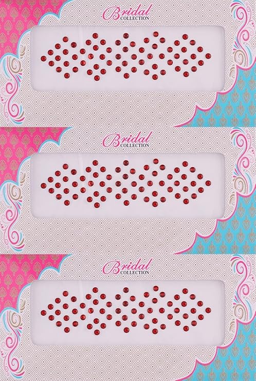 Vama Fashions Bindi Large Size Red Stone Bindis kumkum sticker Diamond ...