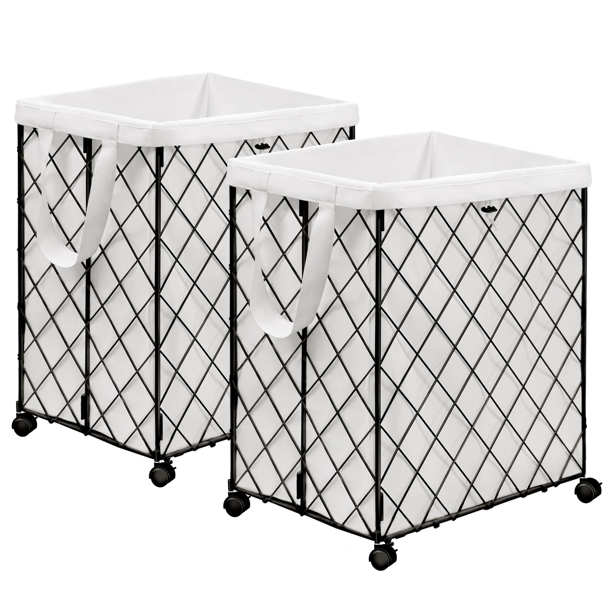 Amazon.com: 2 Wire Laundry Hamper on Wheels With Removable Liners ...