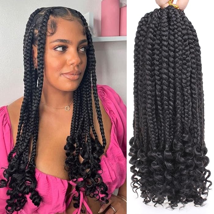 Buy Unionbeauty 16 Inch Crochet Box Braids with Curly Ends 6 Packs ...