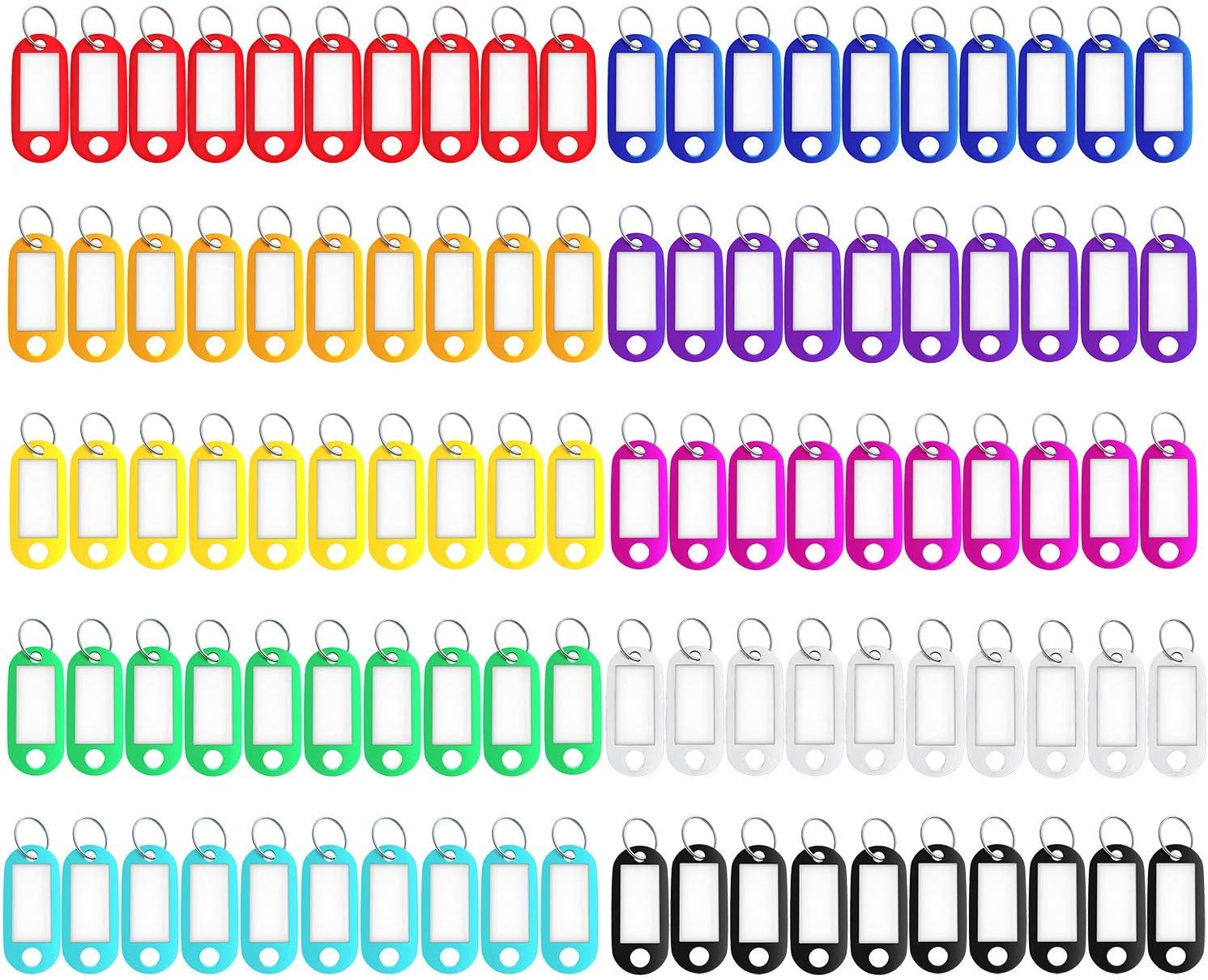 Amazon.com : Key Tag Assorted Color Plastic Coded Key ID Label Tags ...