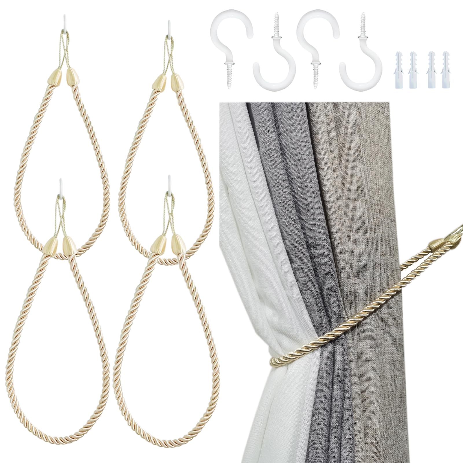 Amazon.com: SLIFEOW Rope Curtain Tiebacks, Curtain Tie Backs for ...