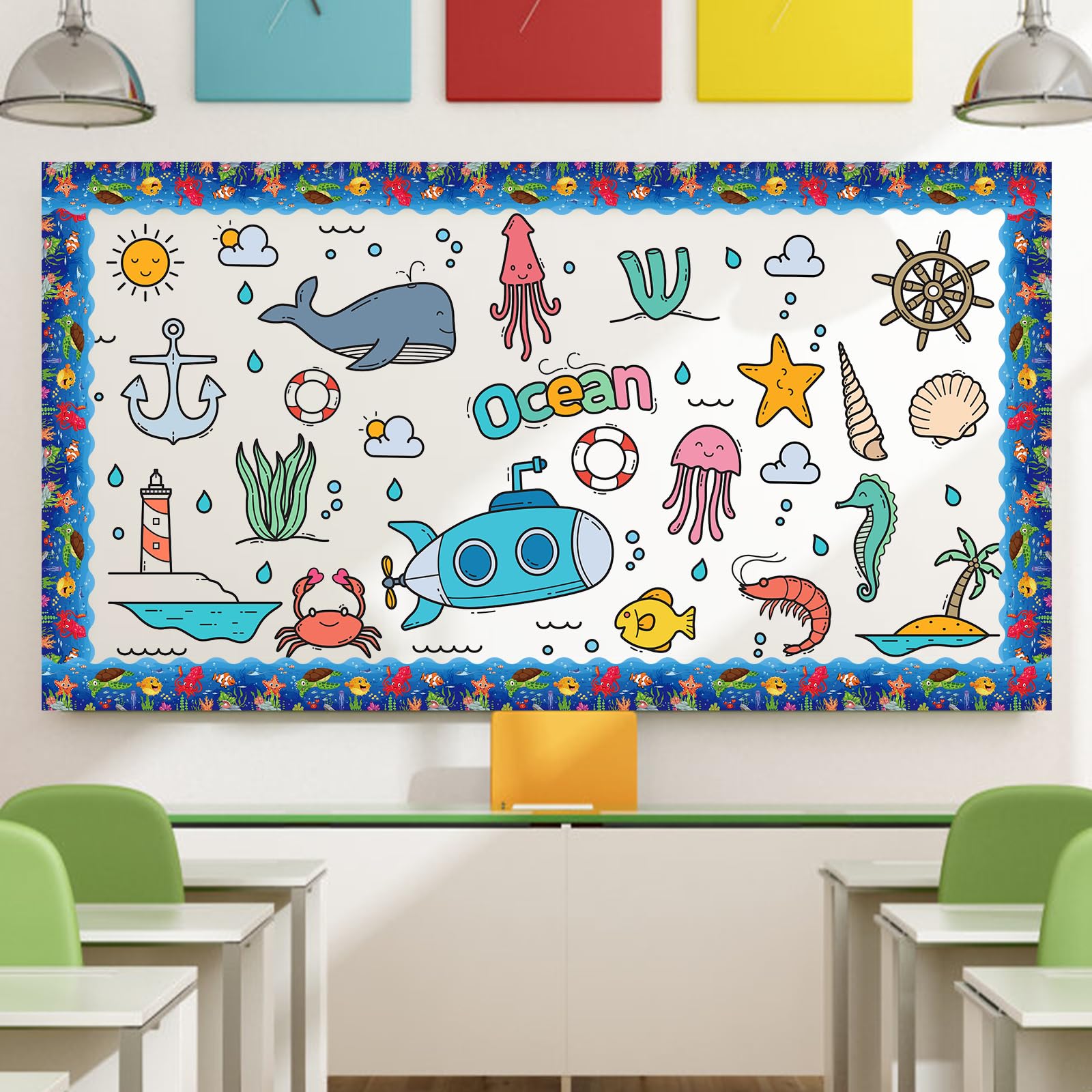 Snapklik.com : 65.6Ft Ocean Bulletin Board Borders, Summer Under The ...