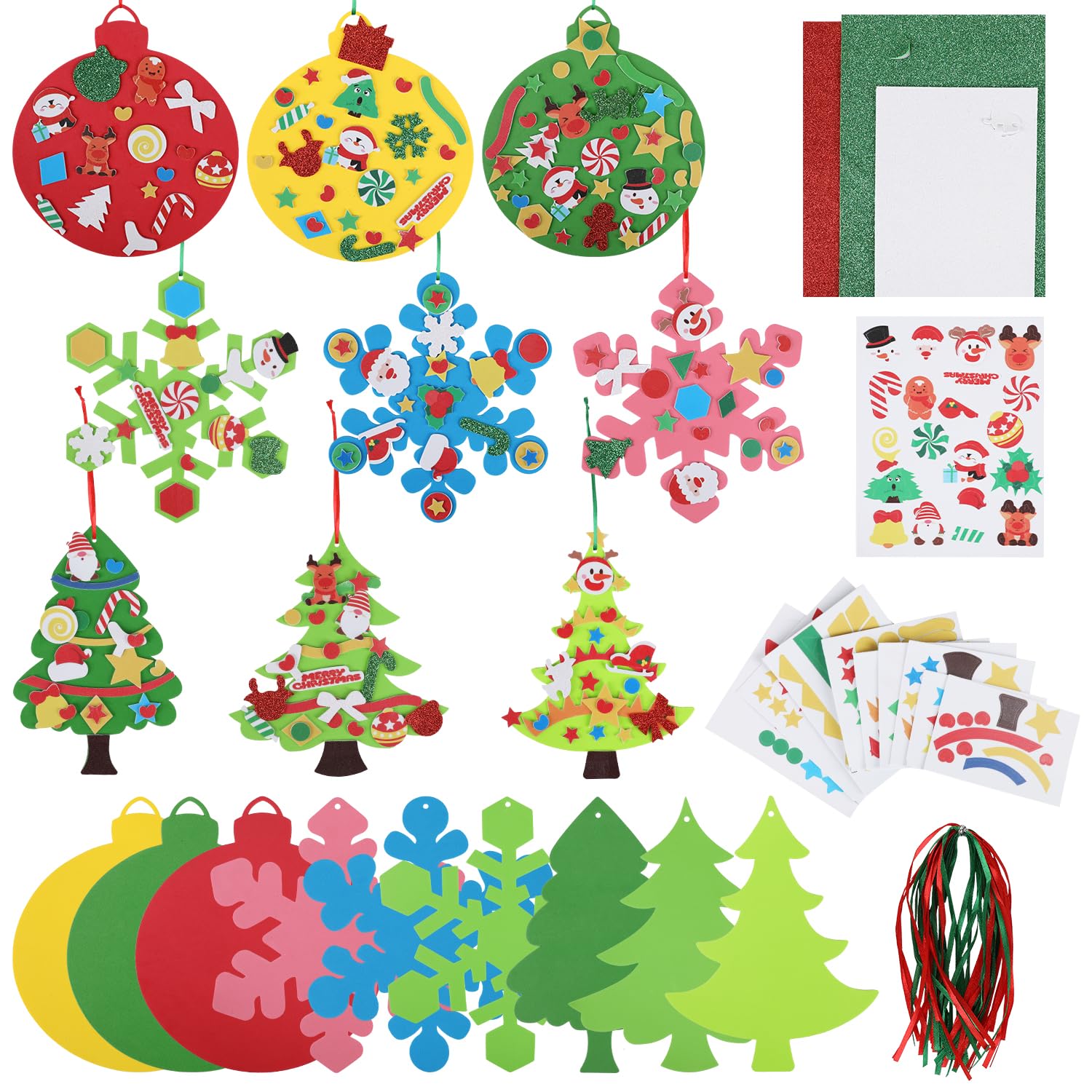 Amazon.com: CCINEE Christmas Foam Stickers for Kids Craft, Glitter ...