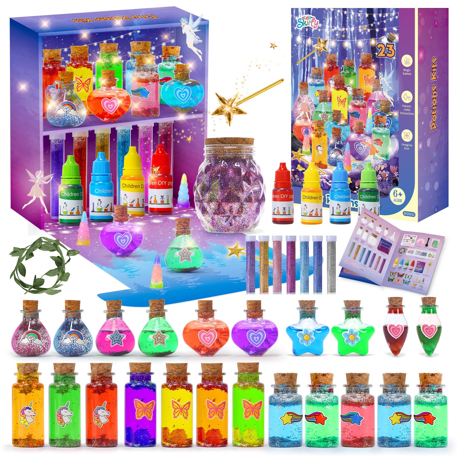 Skirfy Fairy Aqua Potion Kit for Girls with 23 Potion Bottles ...