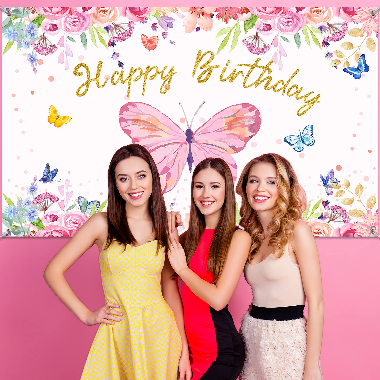 Buy Butterfly Birthday Party Decorations Supplies Butterfly Backdrop ...