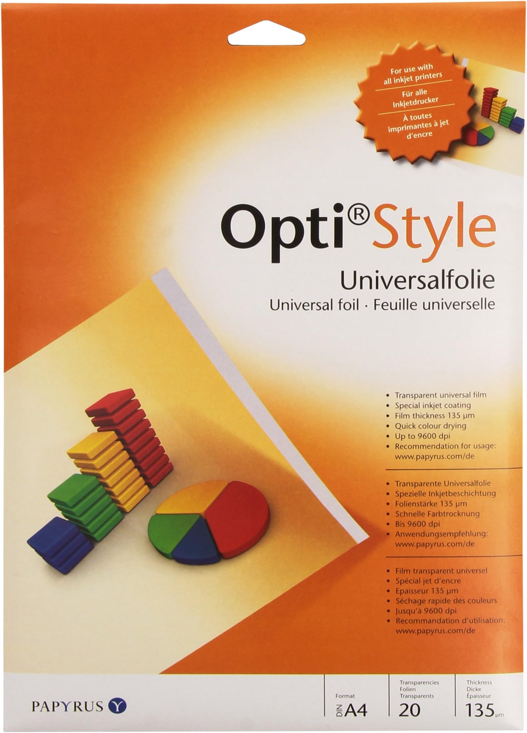 Gitua 20 Stück Overheadfolien, DIN A4 0.1MM Hochwertige Overhead Folien Transparent für ...