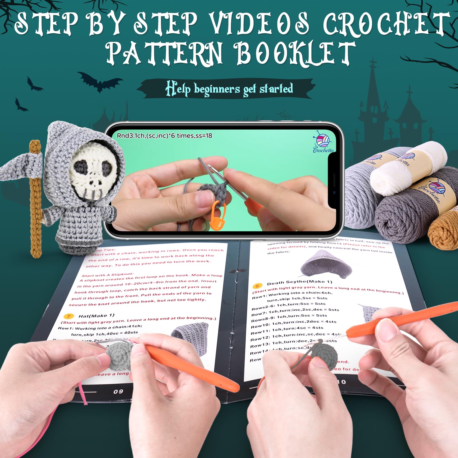 Snapklik.com : Crochetta Crochet Kit For Beginners, Starter Pack For ...