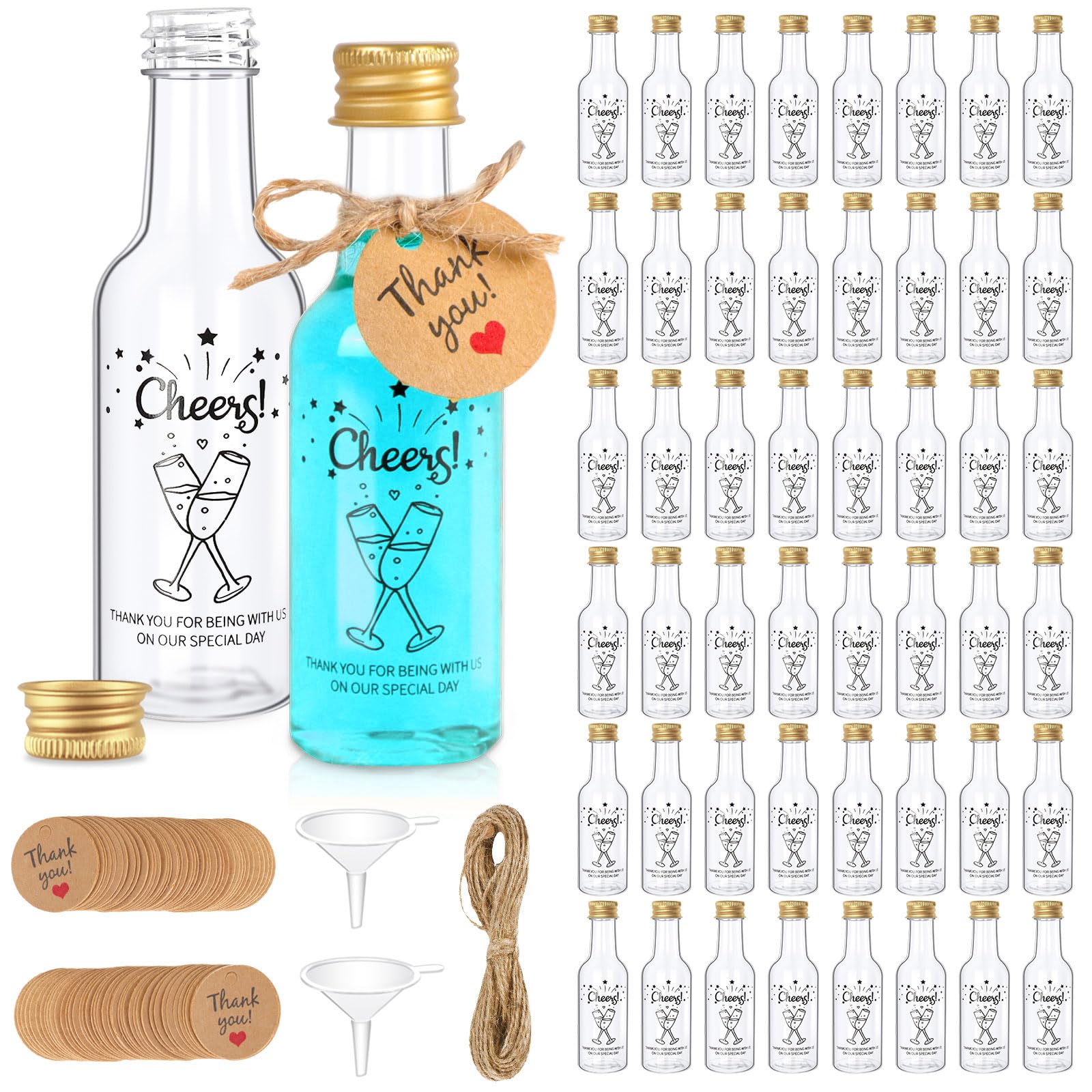 Amazon.com: OurWarm 50 Pack Mini Liquor Bottles, 1.7oz/50ml Mini Wine ...