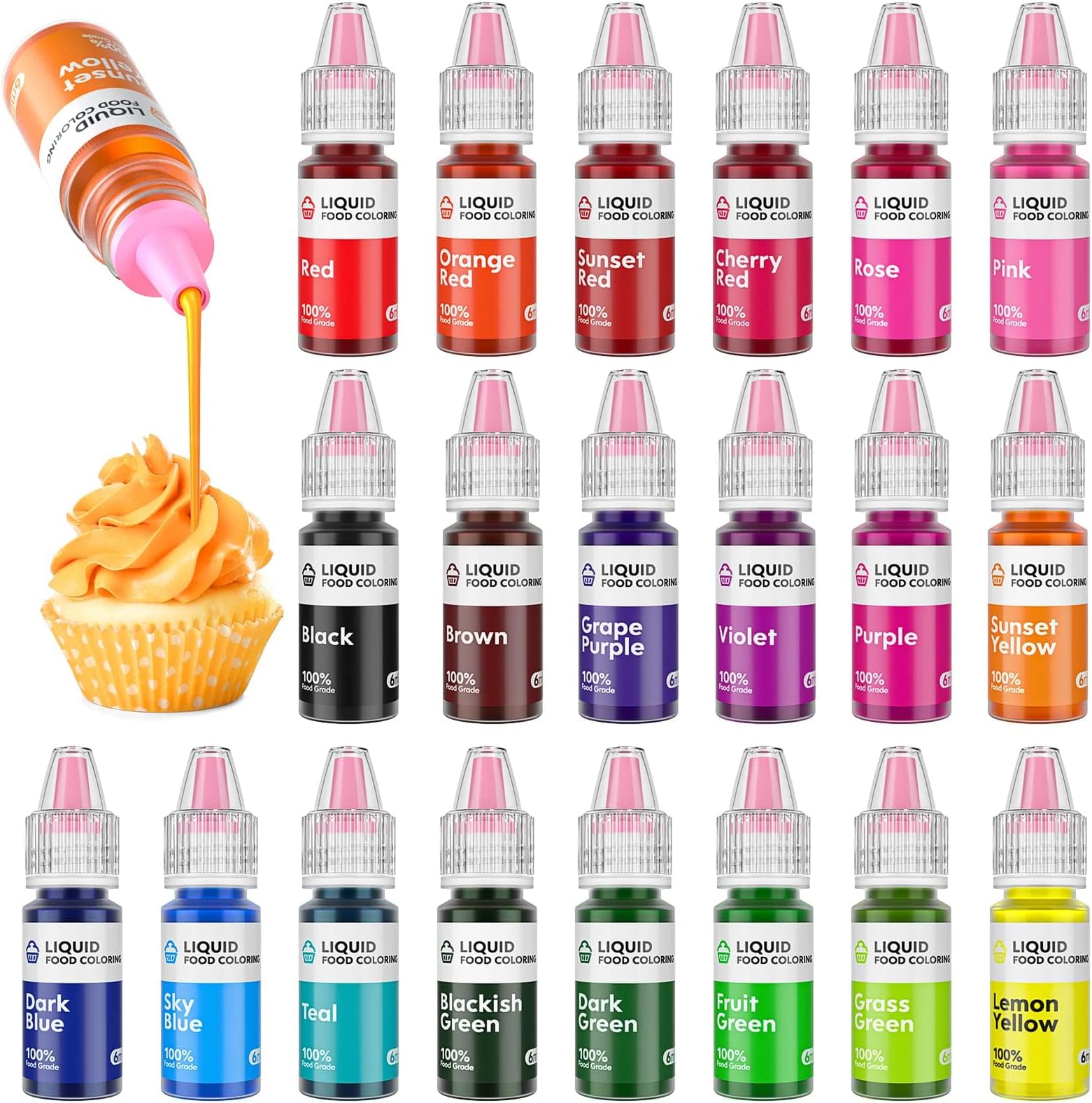 Amazon.com : U.S. Cake Supply 12 Color Cake Food Coloring Liqua-Gel ...