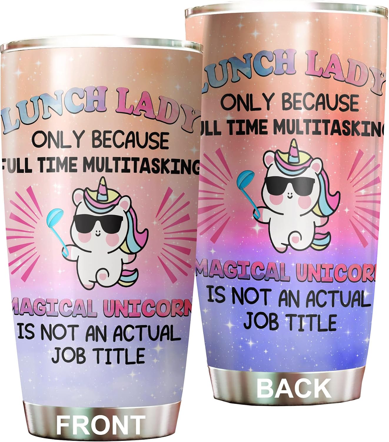 Amazon.com: MEDROC Lunch Lady Tumbler Stainless Steel 20oz, Lunch Lady ...