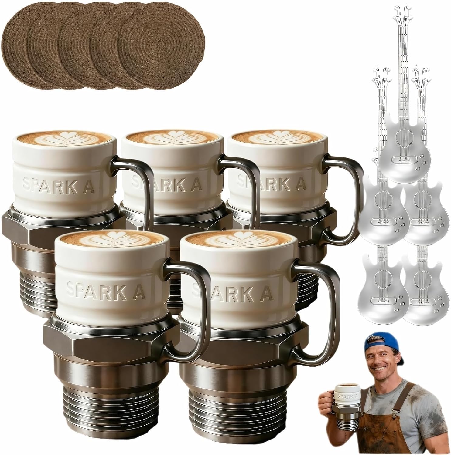 Amazon.com | GASDBYUB Spark Plug Mug, Spark Plug Coffee Mug, Novelty Coffee Mug, Includes ...