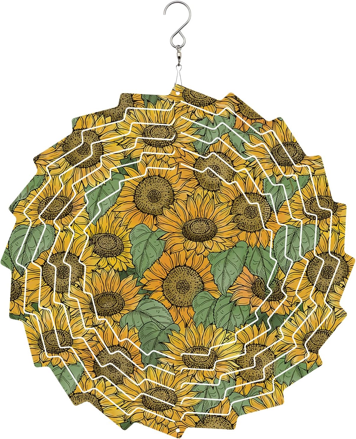 Amazon.com: Hanging Wind Spinners Outdoor Sunflower Rustic Flower Fall ...