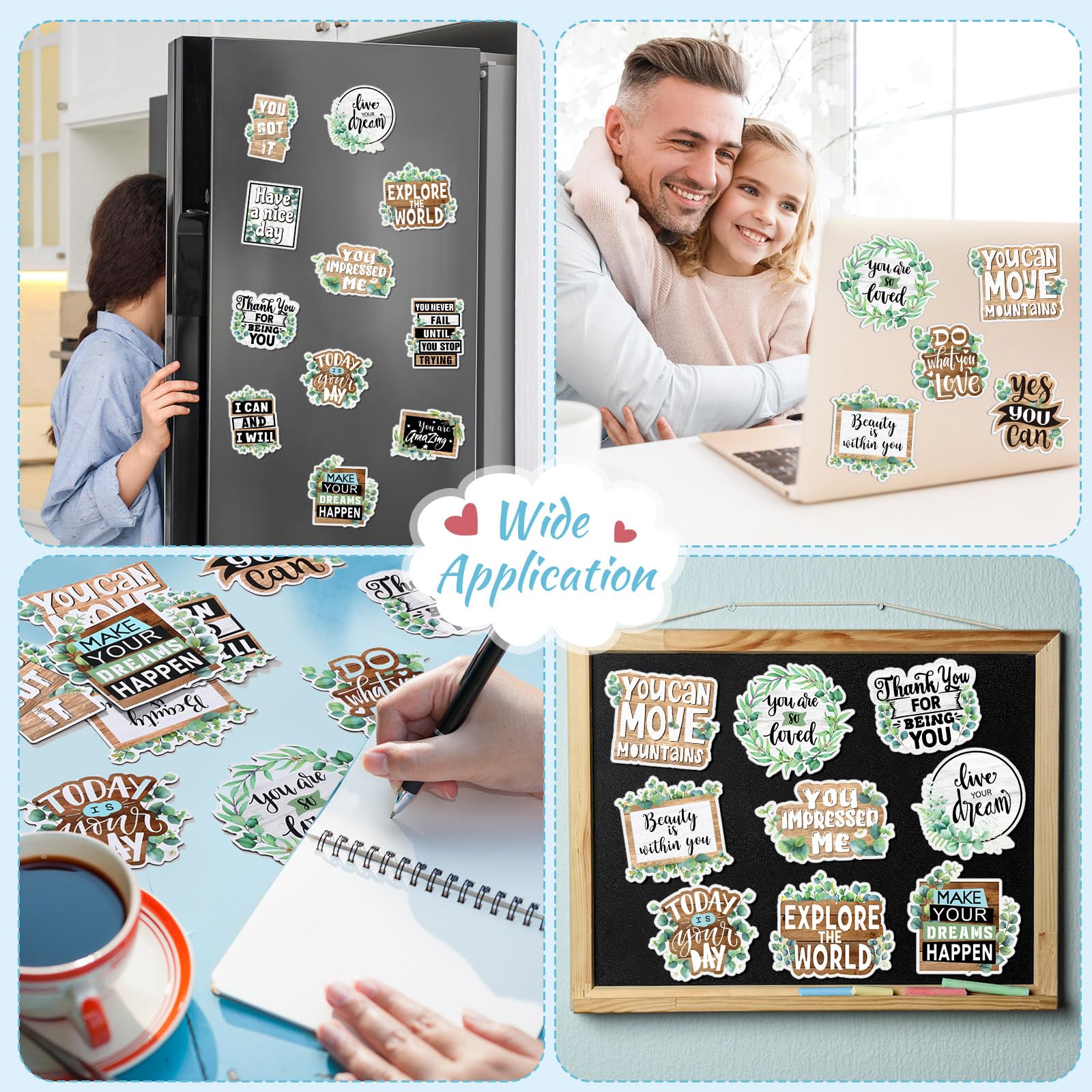 Snapklik.com : 16 Pcs Eucalyptus Inspirational Magnets Mental Health ...