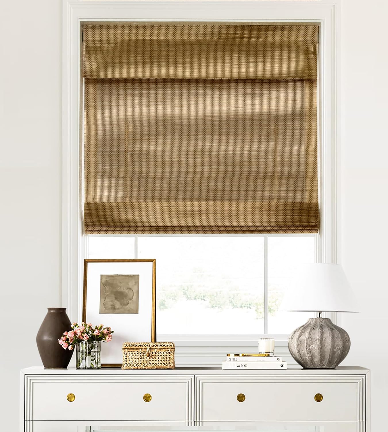 Amazon.com: LazBlinds Cordless Bamboo Roman Shades, Light Filtering ...