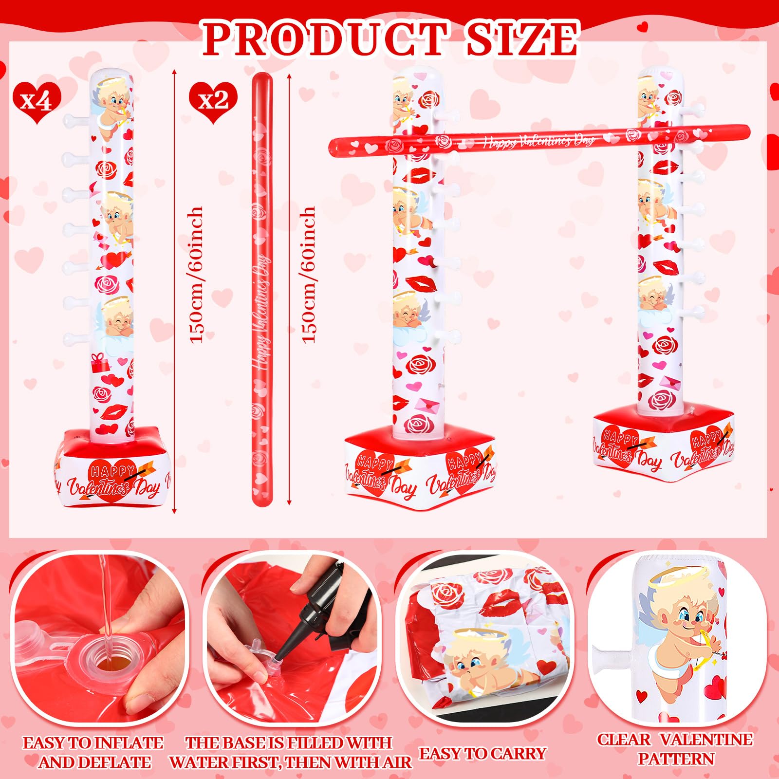Snapklik.com : 2 Pcs Valentines Inflatable Limbo Game For Adults 59 ...