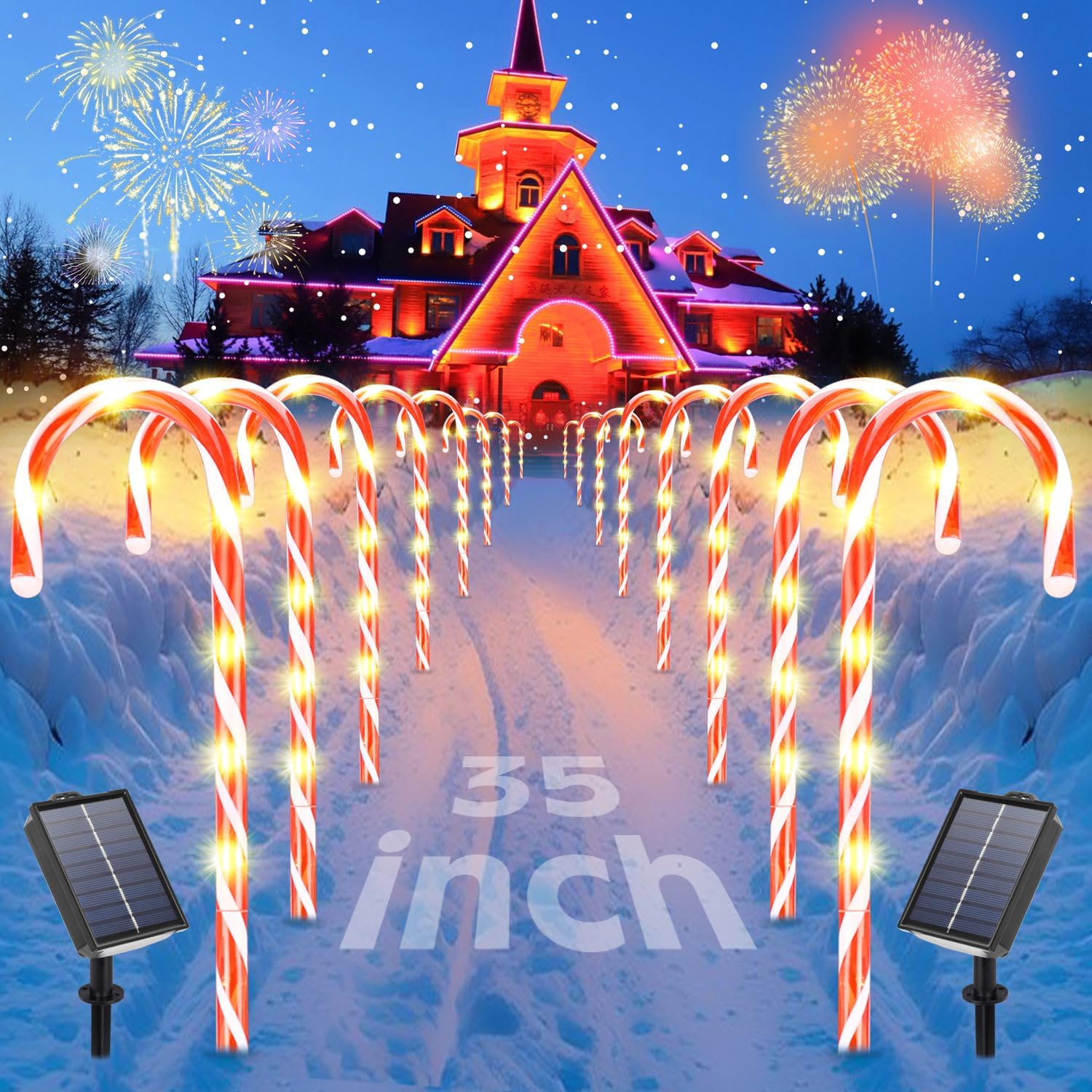 Amazon.com : Christmas Decorations Candy Cane Lights with 8 Modes ...