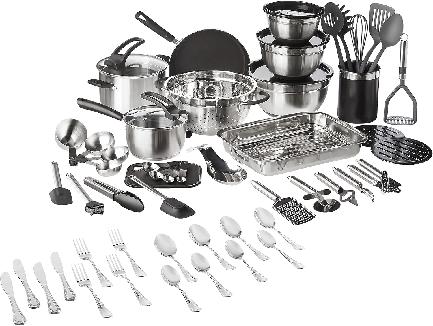 Amazon.com: Old Dutch 1514 58 pc. Kitchen in a Box Stainless Steel ...