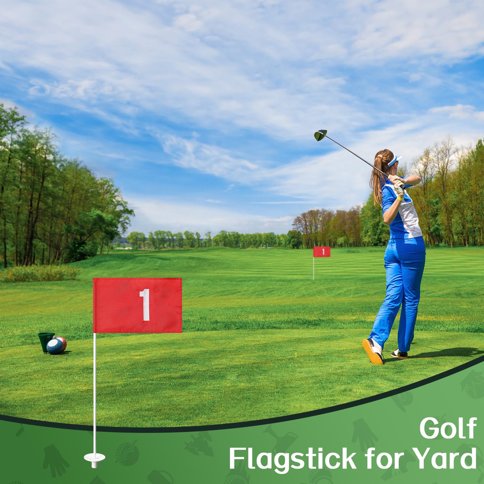 Snapklik.com : Golf Flag 6 FT, Golf Flagstick For Putting Green, Golf ...
