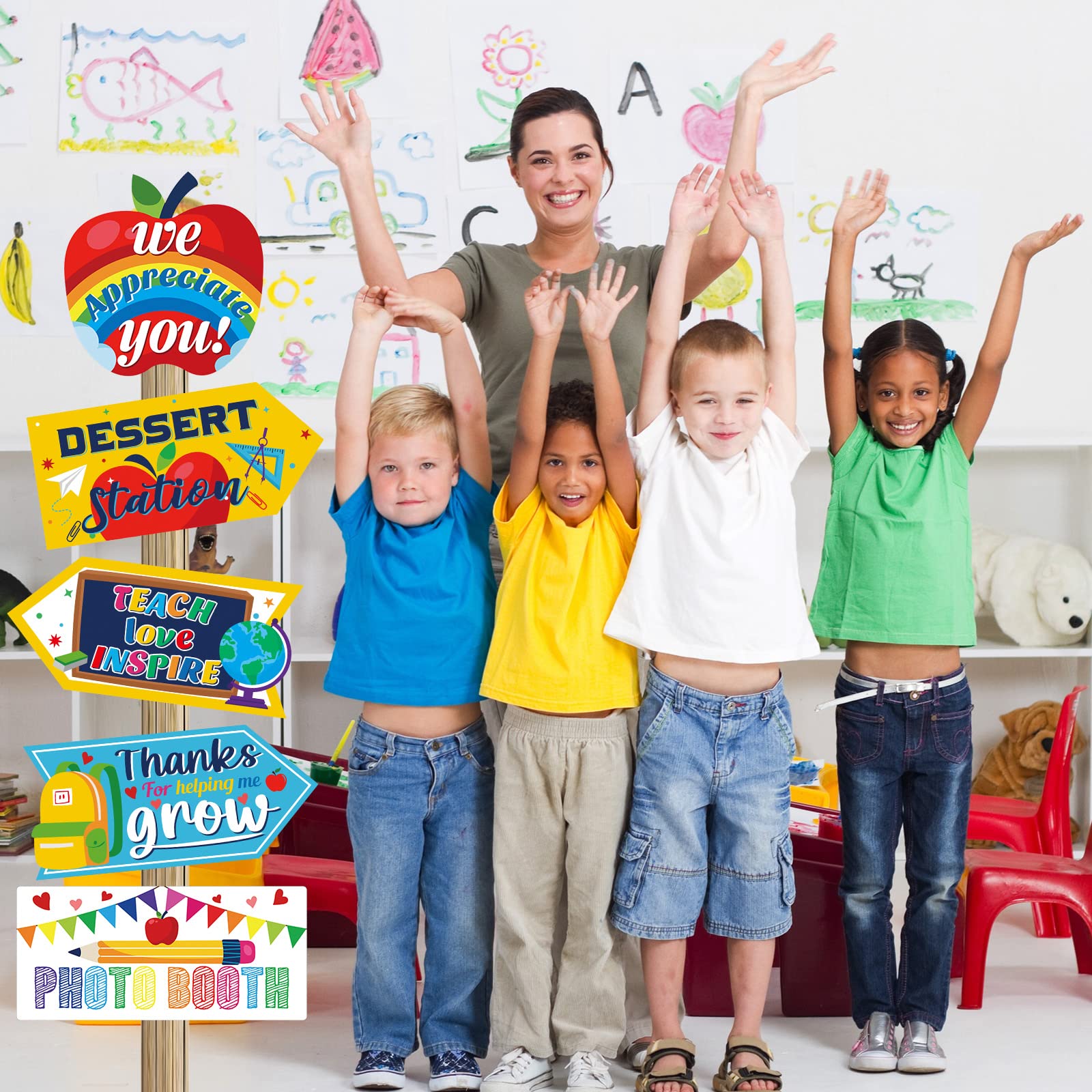 Snapklik.com : 20 Pcs Teacher Appreciation Signs Thank You Teachers ...