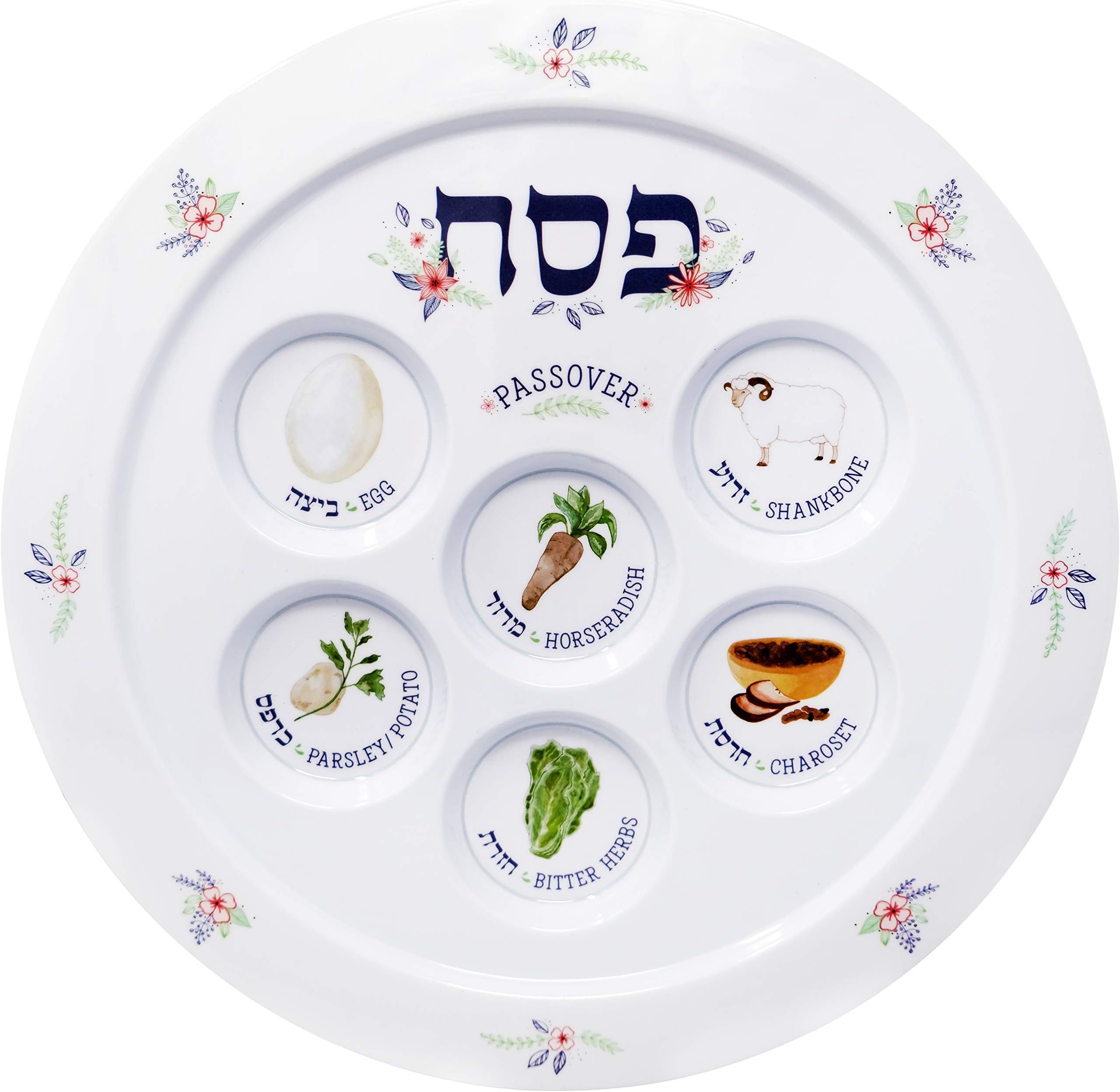 Amazon.com: The Dreidel Company Seder Plate Passover Plate Melamine ...