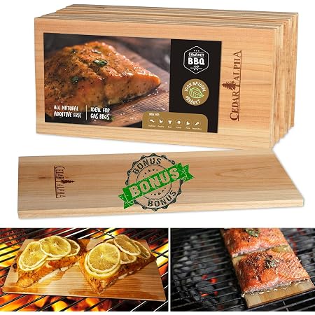Amazon.com : Coastal Cuisine Cedar Grilling/Barbecue Planks Set of 7 ...