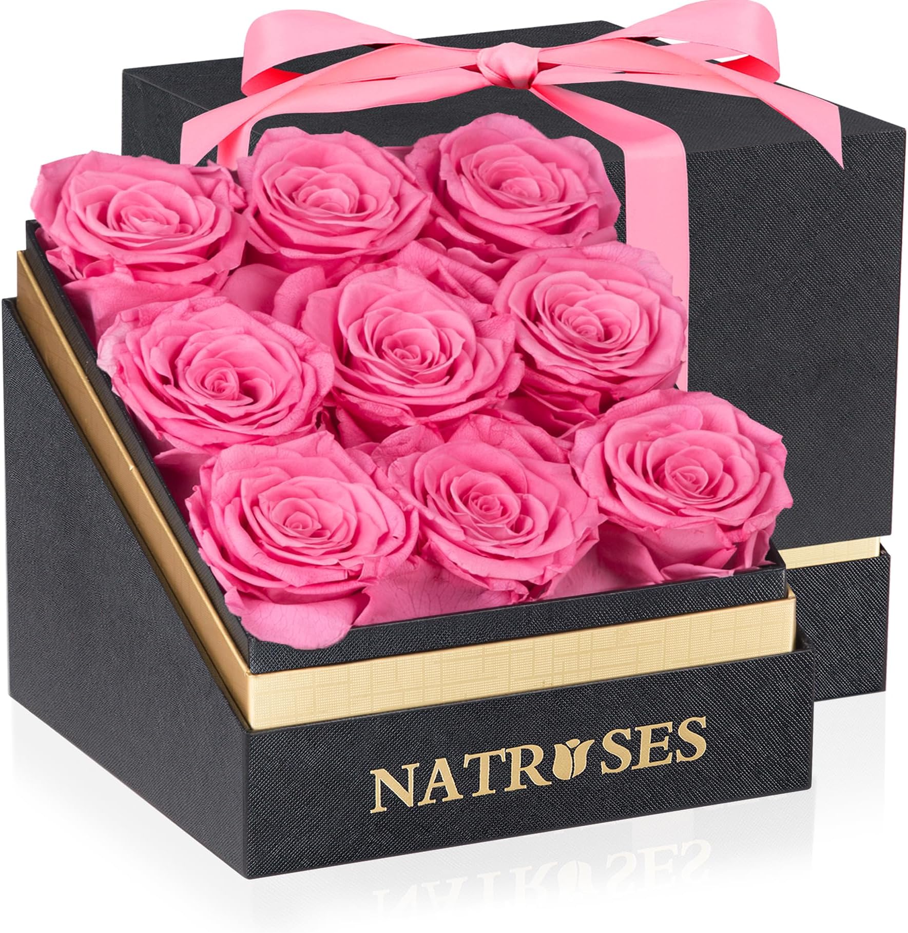 Amazon.com: NATROSES Forever Preserved Roses in a Box, 100% Real Roses ...
