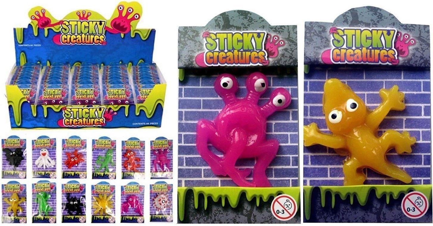 12 X Sticky Creatures Throwing Toys - Party Bag Filler : Amazon.co.uk ...