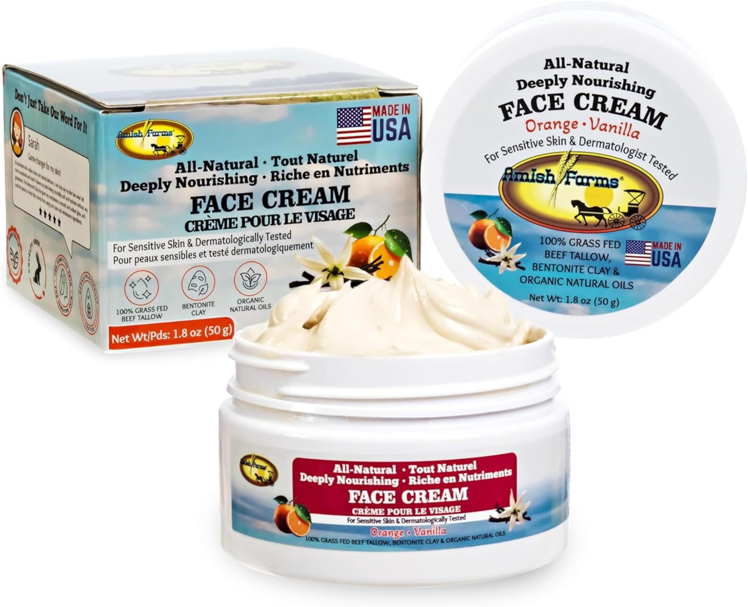 Amazon.com: Amish Farms Tallow Face Cream - Handcrafted Beef Tallow for ...