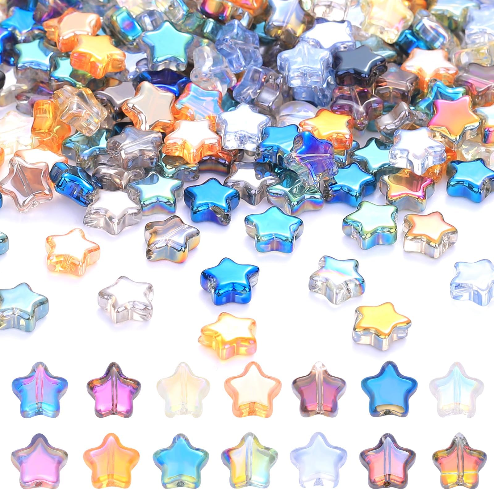 Amazon.com: Qingxii Decorr Mixed Lots Shiny AB Color Acrylic Star ...