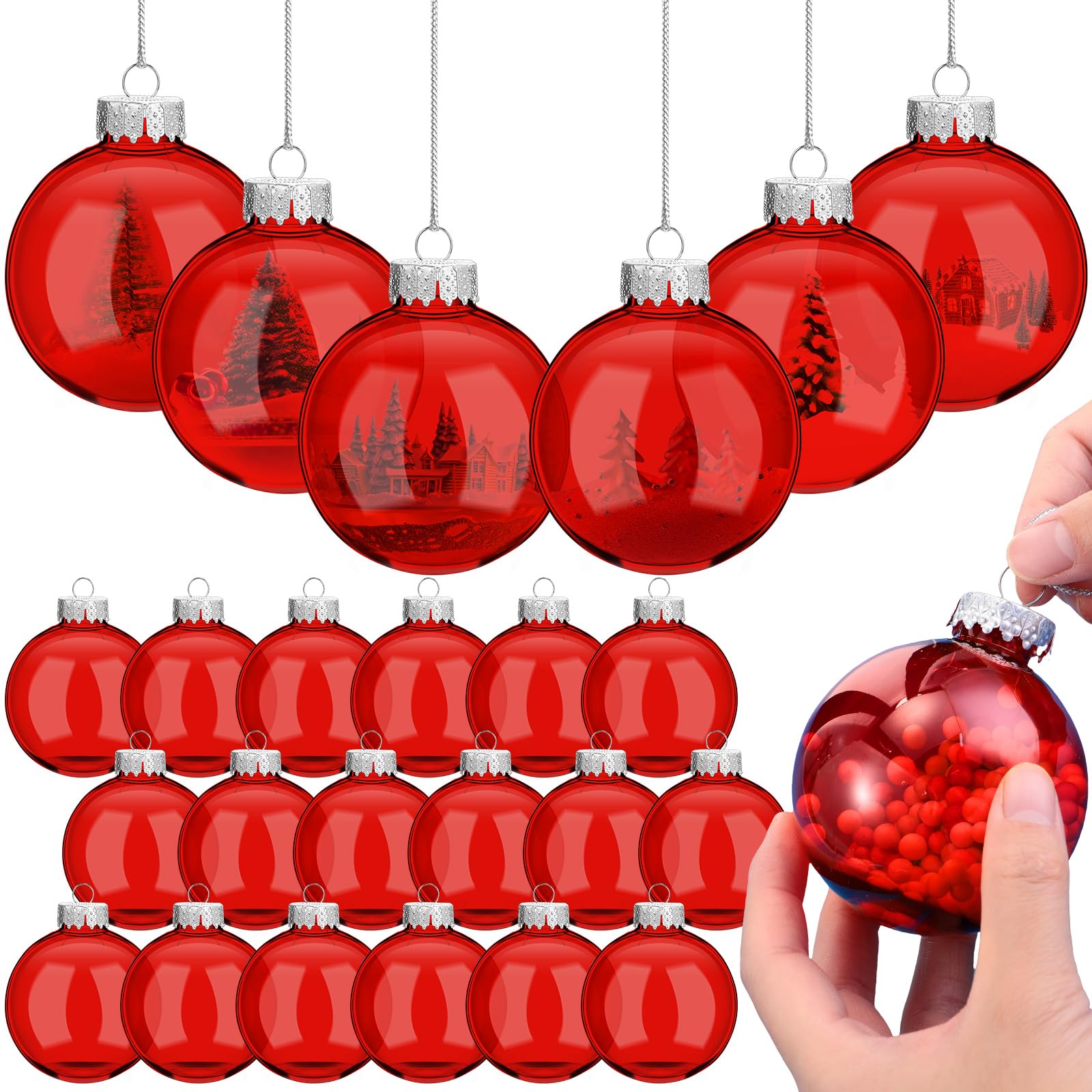 Amazon.com: Riceshoot 67 mm/ 2.64 Inch Clear Plastic Ball Ornaments ...