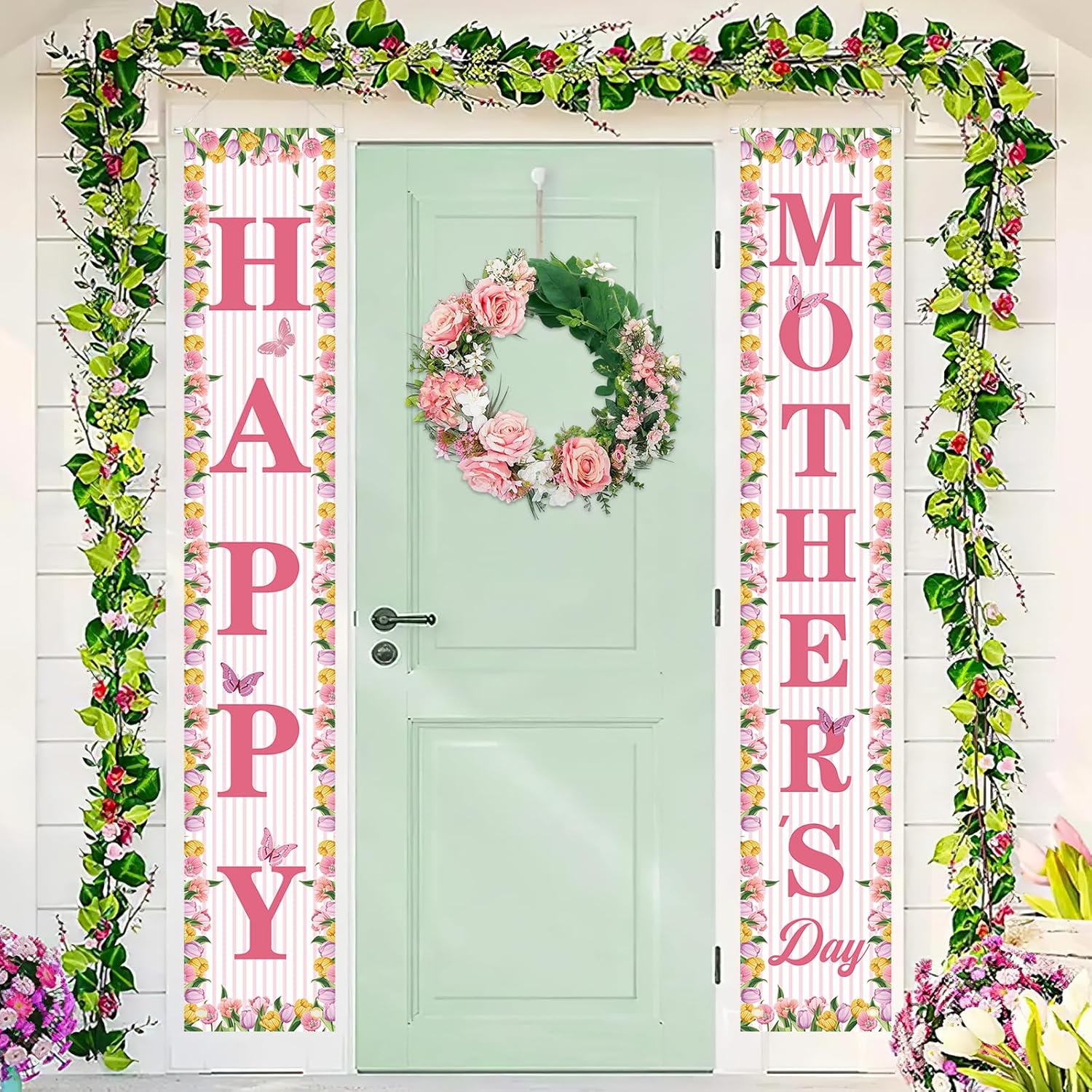 Amazon.com: 71 x 12 Inches Happy Mother's Day Door Banner Porch Sign ...