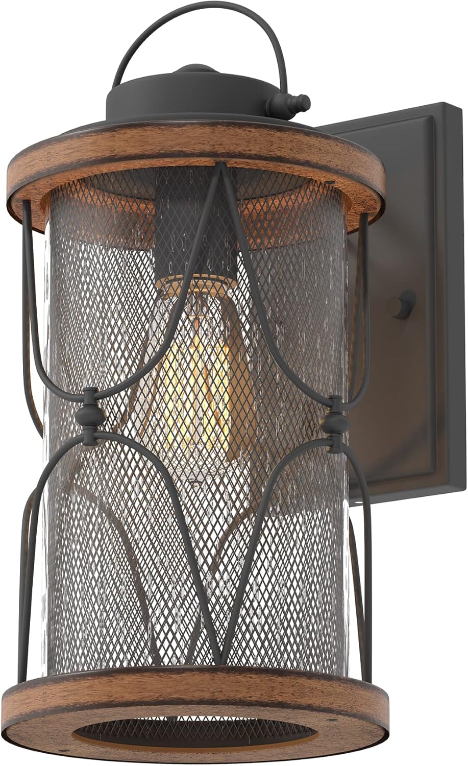 Inlight Thrasos 10 4/5'' High Outdoor Wall Light, Black and Faux ...