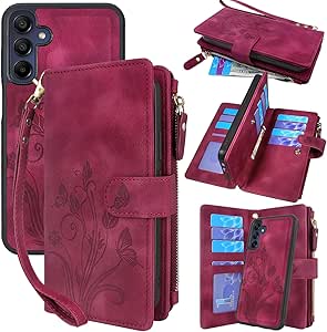 Amazon.com: Lacass Case Wallet for Samsung Galaxy A15 5G, [12 Card Slots] ID Credit Cash Holder ...