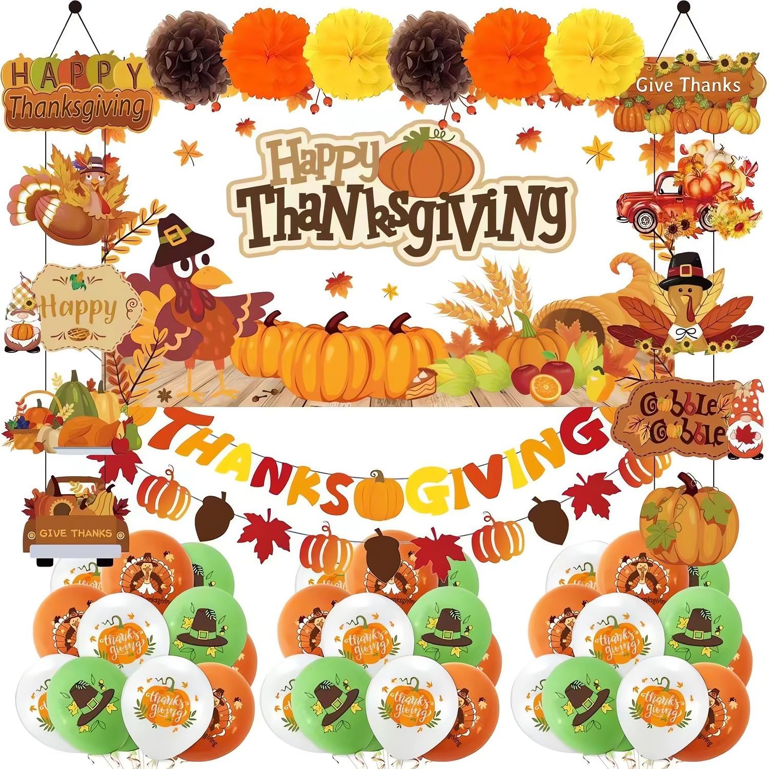Amazon.com: Thanksgiving Party Decorations - Happy Thanksgiving ...