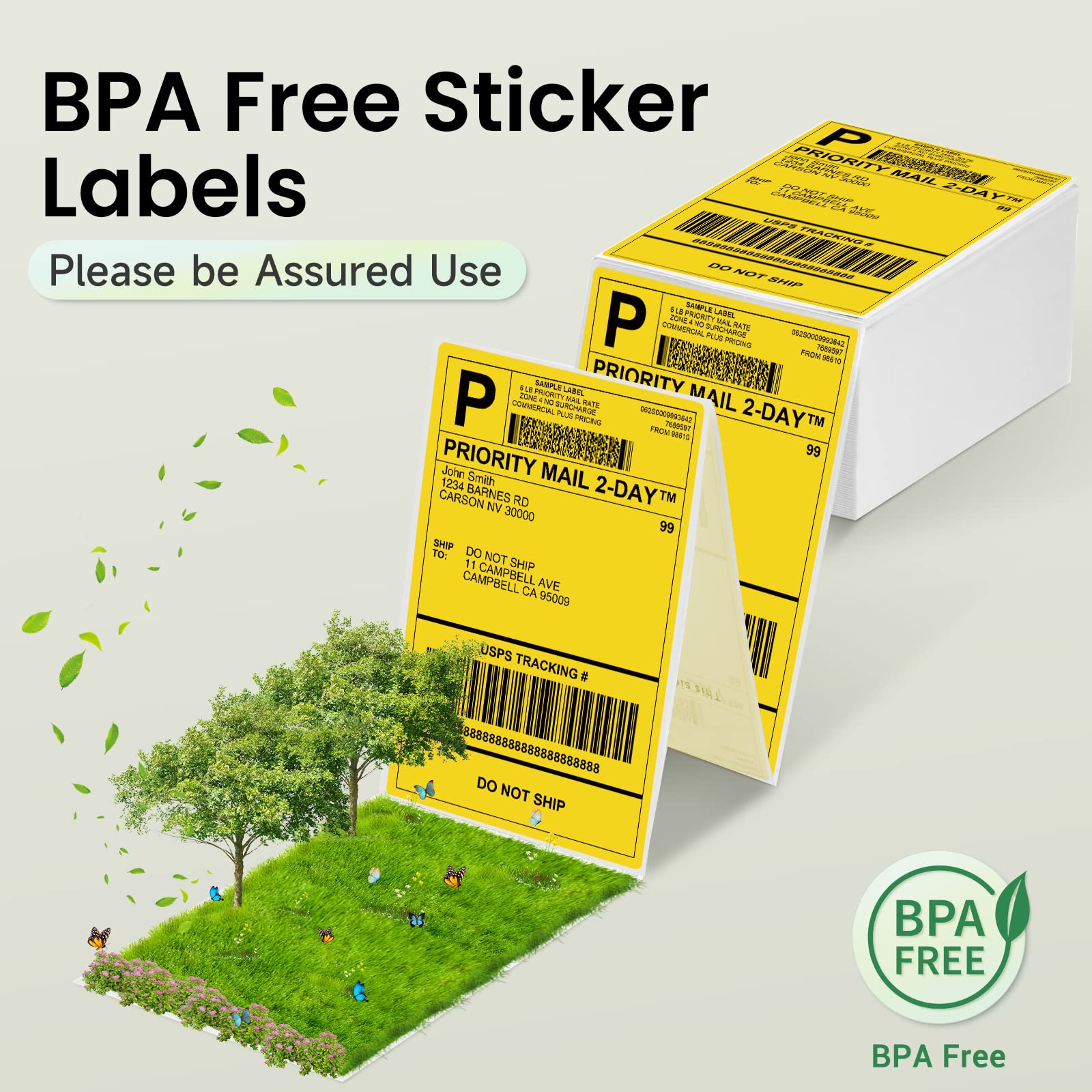 Snapklik.com : Phomemo Yellow Shipping Labels- 4X6 Thermal Shipping ...