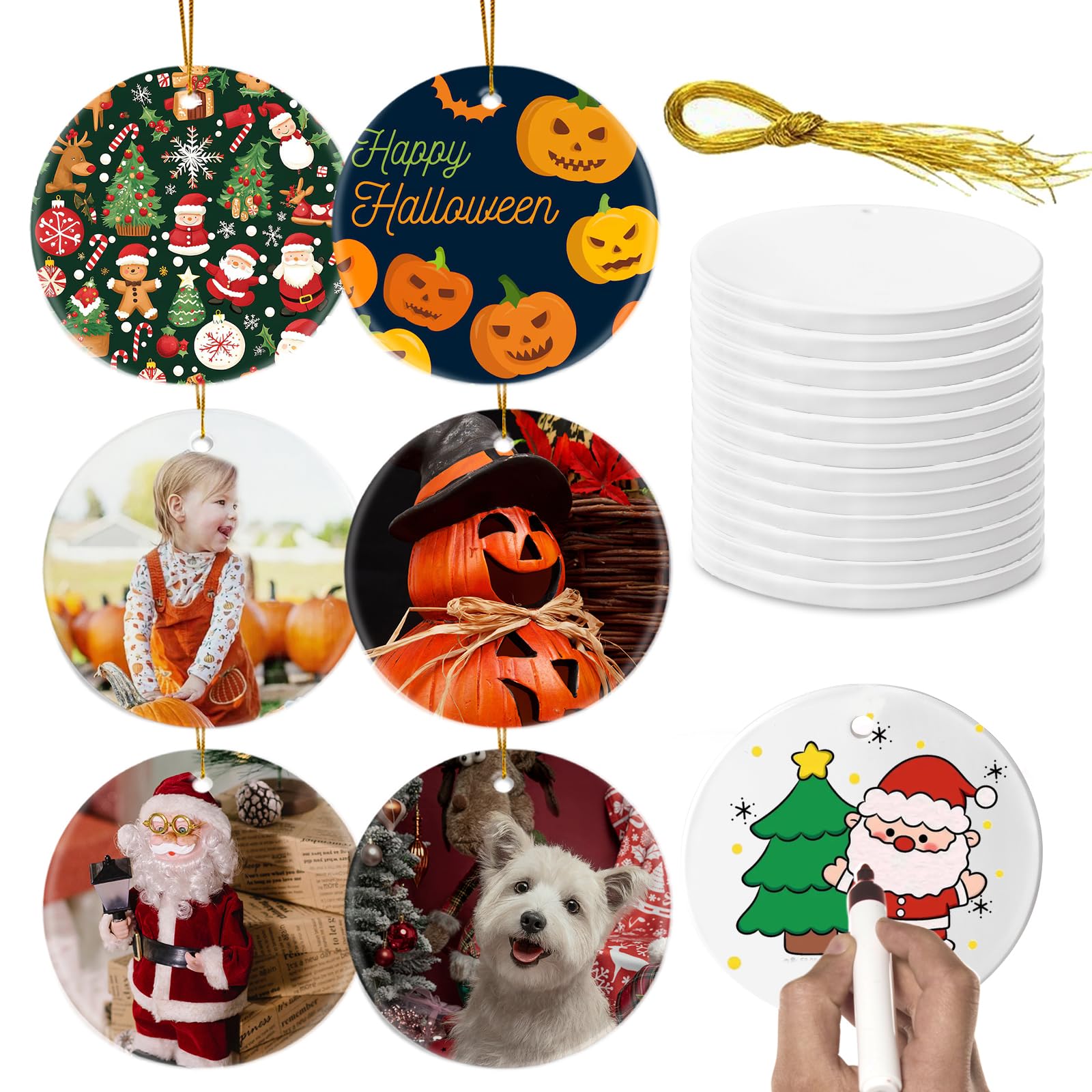 Amazon.com: Sublimation Ornament Blanks Bulk, Sublimation Christmas ...