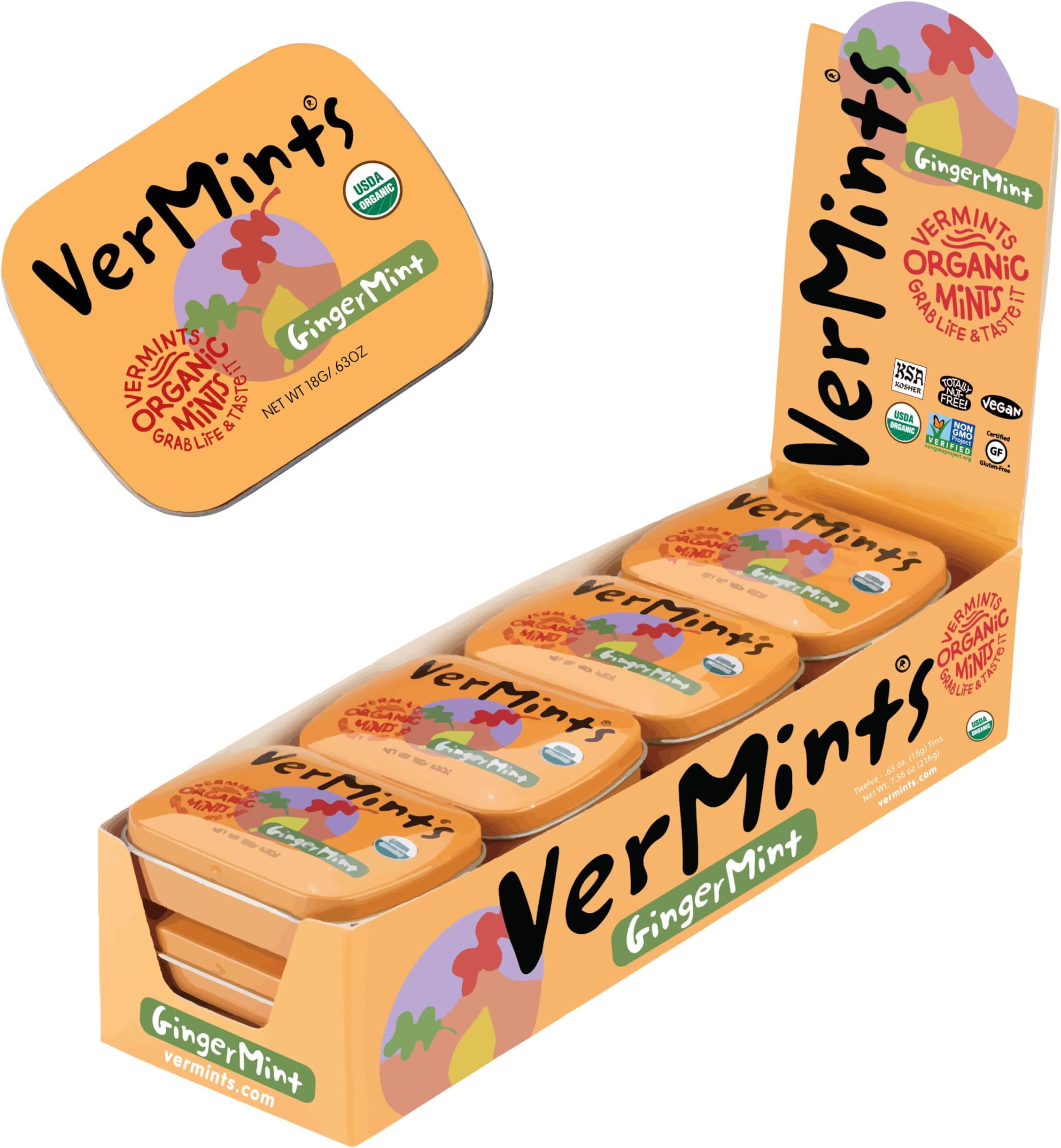 Amazon.com : VerMints Organic Breath Candy Mints 1.41oz each (Variety 3 ...
