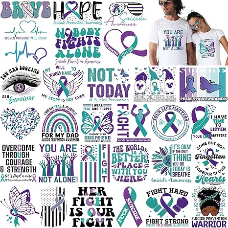 Amazon Chiisong 30 Pcs Suicide Prevention Awareness Iron On