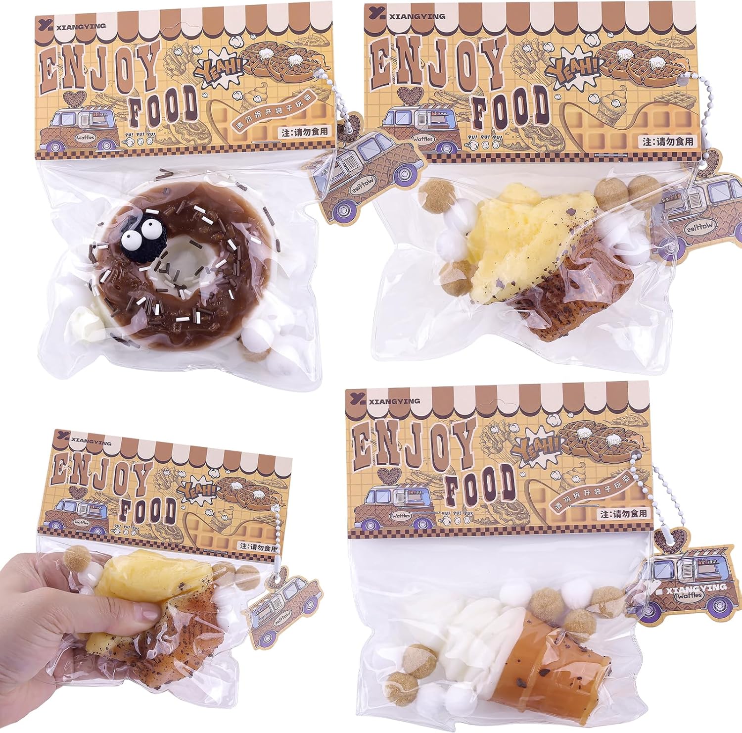 Amazon.com: Anboor Food Squishies Sticky Toys, 3 Pcs Soft Ice Cream ...