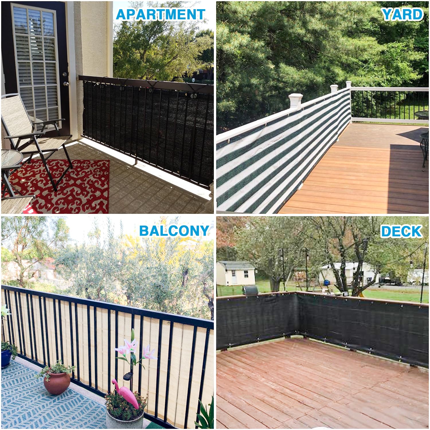 Snapklik.com : Patio Balcony Privacy Screen Gray, 2.5 X 12 Screen Mesh ...