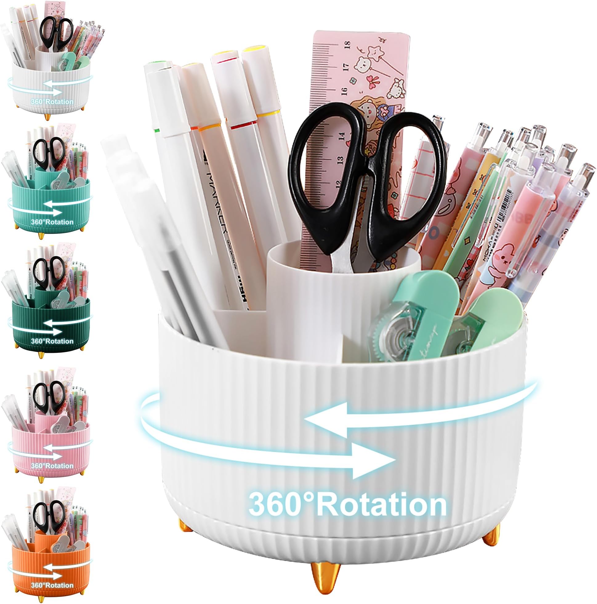 Rotating Desk Organiser Pen Holder - 360° Degree Pen Holder for Desk ...